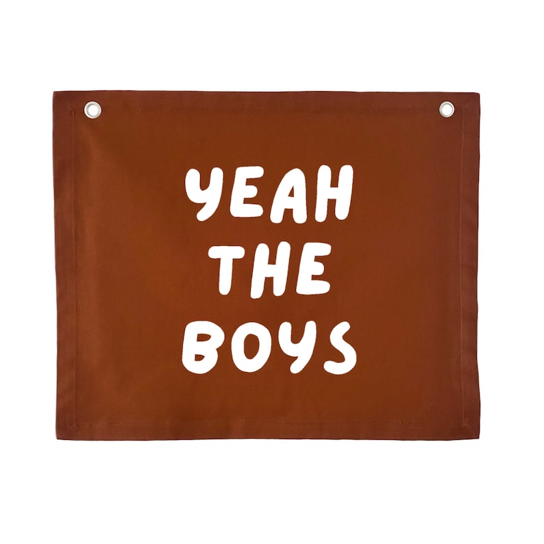 Yeah the Boys Kids Wall Banner | Boys Wall Hanging~ Rust - Etsy