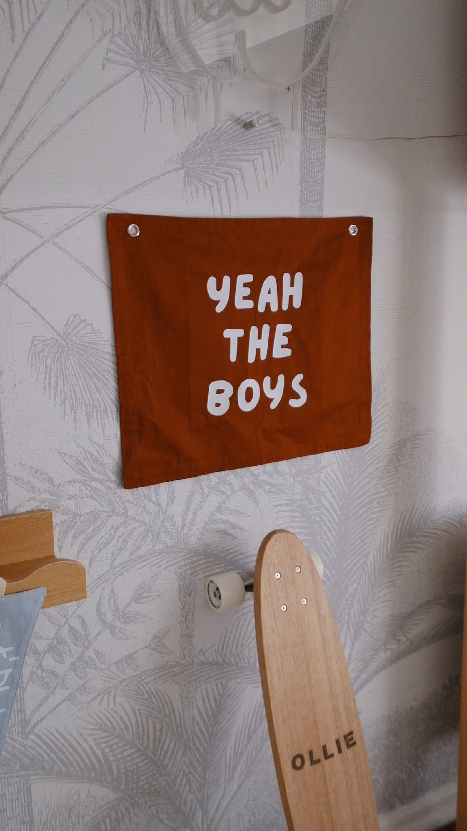 Yeah the Boys Kids Wall Banner | Boys Wall Hanging~ Rust - Etsy