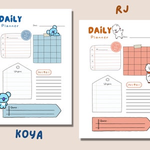 BT21 Daily Planner, BTS Daily Planner, Planner Bundle, A4, Printable ...