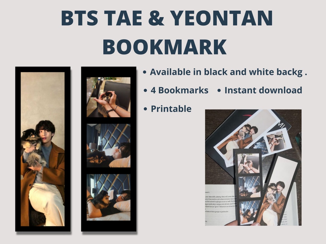 BTS Bookmarks Tae & Yeontan Bookmarks Printable Bookmarks Set of 4 ...