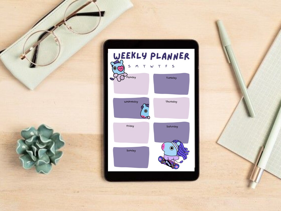 BT21 Weekly Planner Maang BT21 Printable Planner BTS Weekly Planner A4 ...