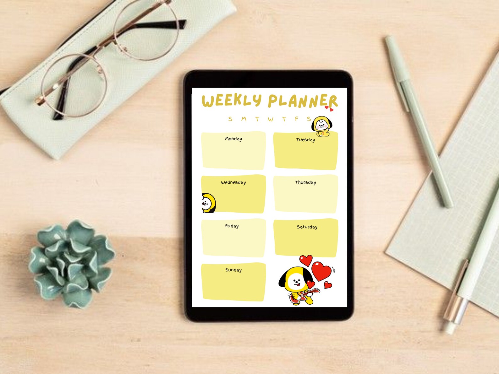 BT21 Weekly Planner Chimmy BT21 Printable Planner BTS Weekly Planner A4 ...