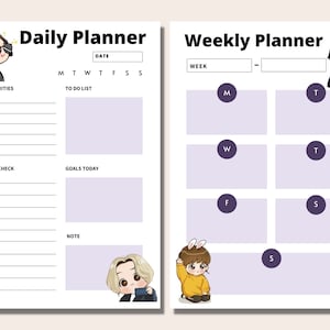 BTS Jungkook Daily, Weekly Monthly Planner | BTS Stationary | Planner ...