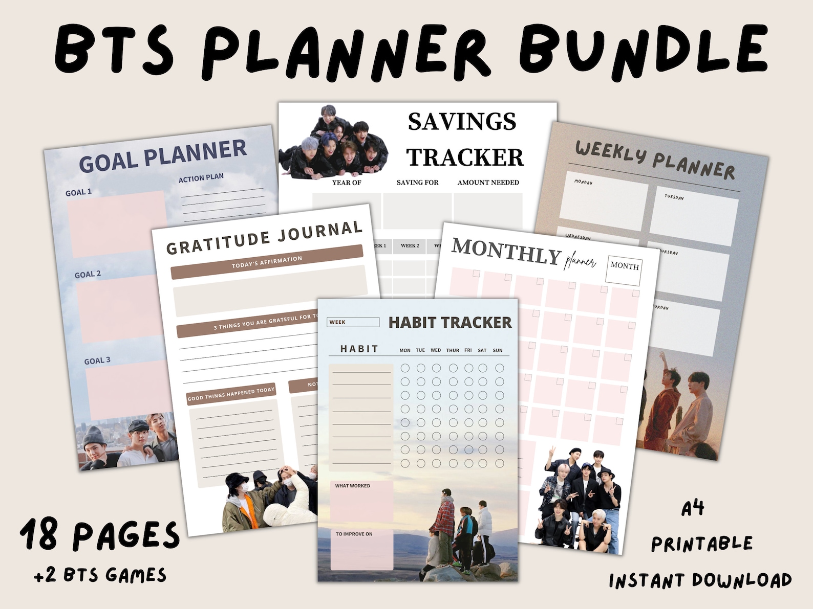 BTS Planner BTS Planner Bundle BTS Stationary Digital - Etsy