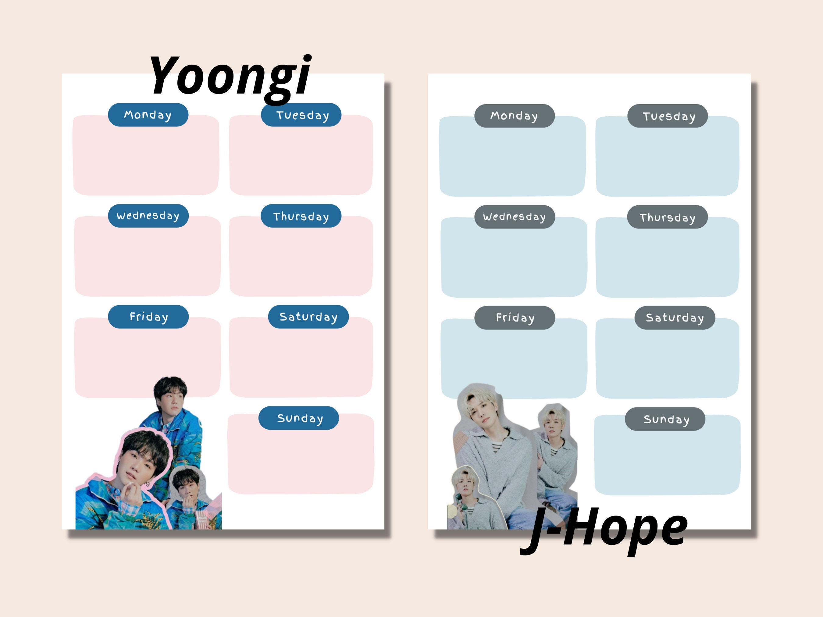 BTS Planner BTS Weekly Planner Study Planner BTS - Etsy