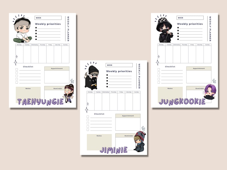 BTS Planner BTS Weekly Planner BTS Stationary Planner - Etsy