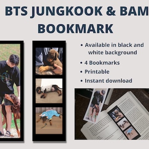 BTS Bookmarks | Jungkook & Bam Bookmarks | Printable Bookmarks | Set of ...