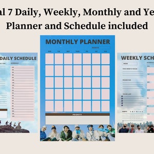 BTS Planner BTS Planner Bundle BTS Stationary Digital Planner 182 Pages ...