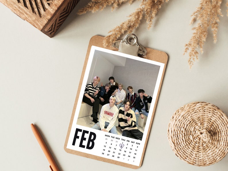 Stray Kids OT8 Calendar 2024 A3, A4, A5 PDF SKZ Digital Calendar Desk ...
