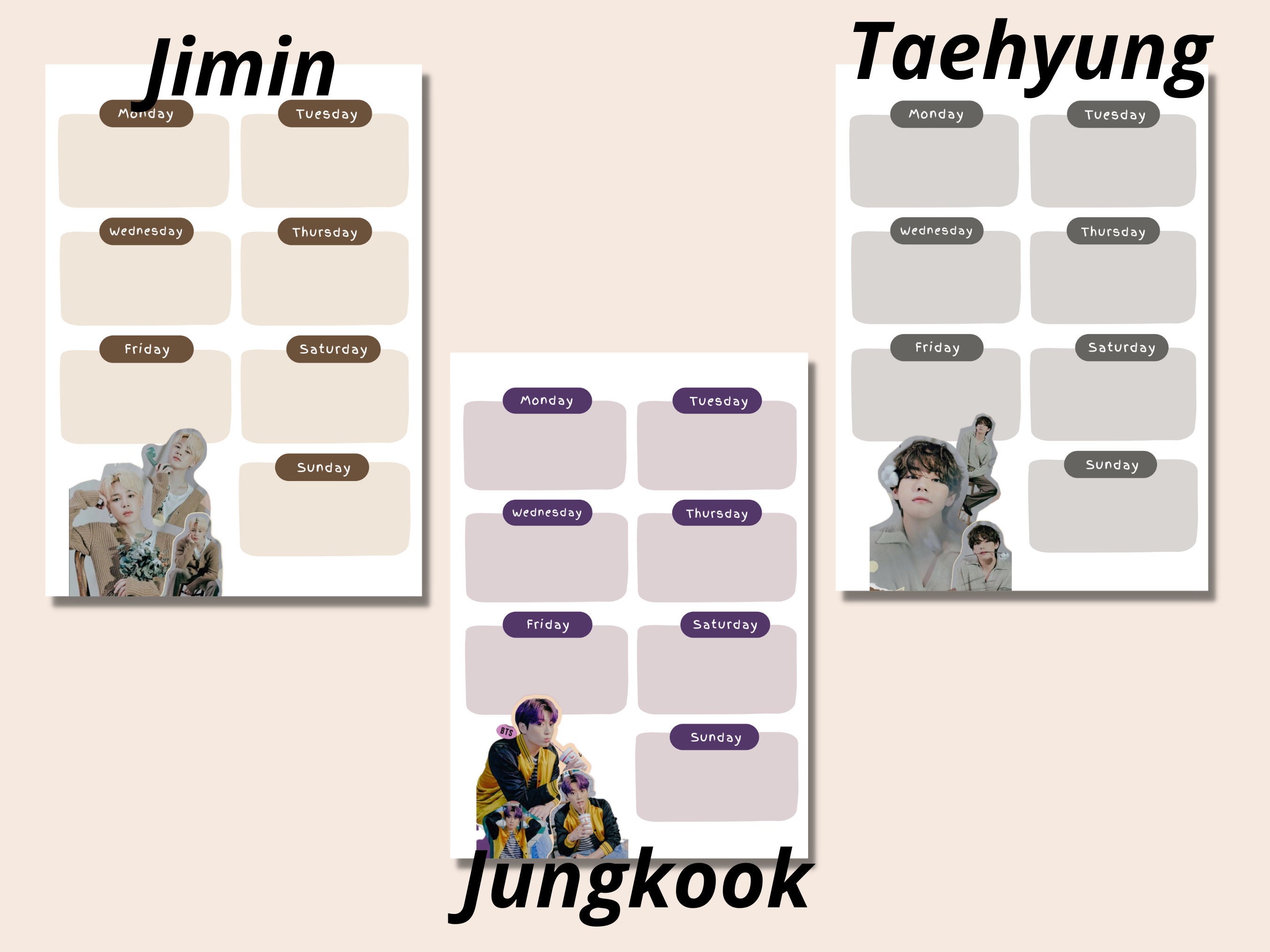 BTS Planner BTS Weekly Planner Study Planner BTS - Etsy