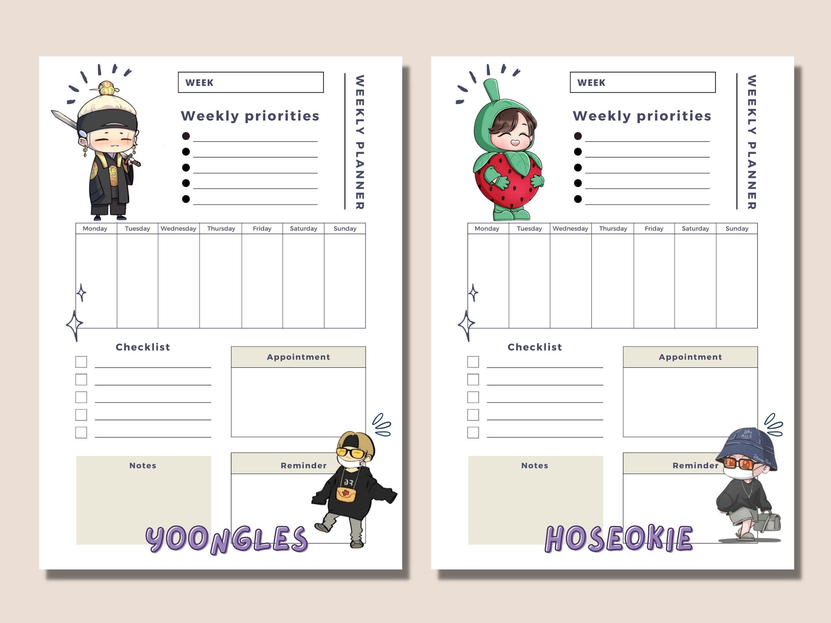 BTS Planner BTS Weekly Planner BTS Stationary Planner - Etsy