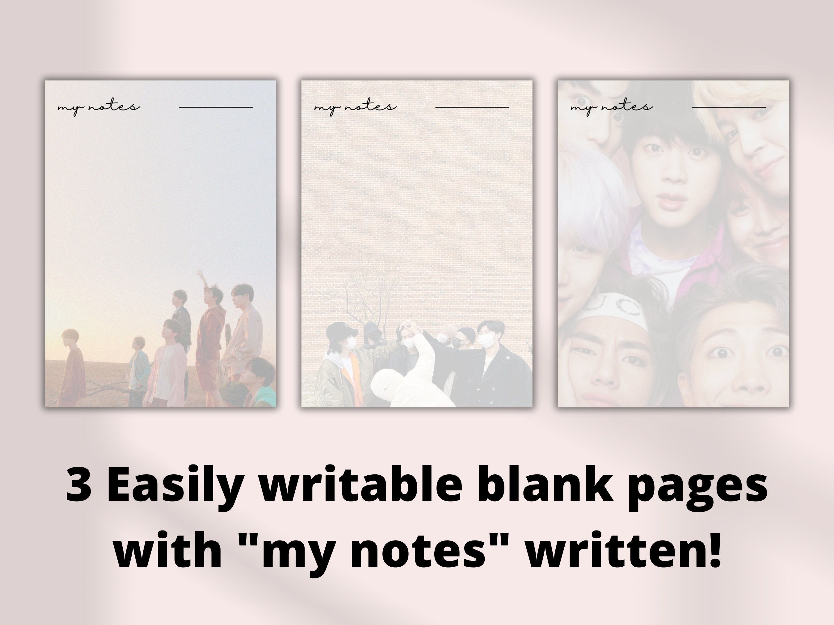 BTS Daily Notes Pages BTS Stationary A4, A5, A6 33 Pages Printable ...