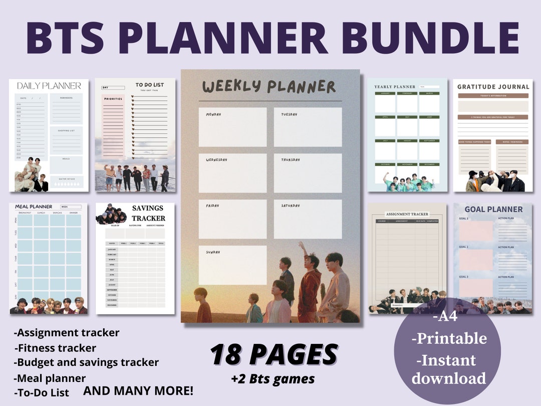 BTS Planner | BTS Planner Bundle | BTS Stationary | Digital Planner ...