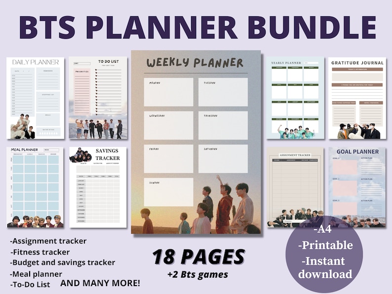 BTS Planner BTS Planner Bundle BTS Stationary Digital - Etsy