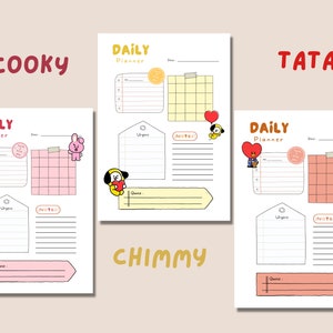 BT21 Daily Planner, BTS Daily Planner, Planner Bundle, A4, Printable ...