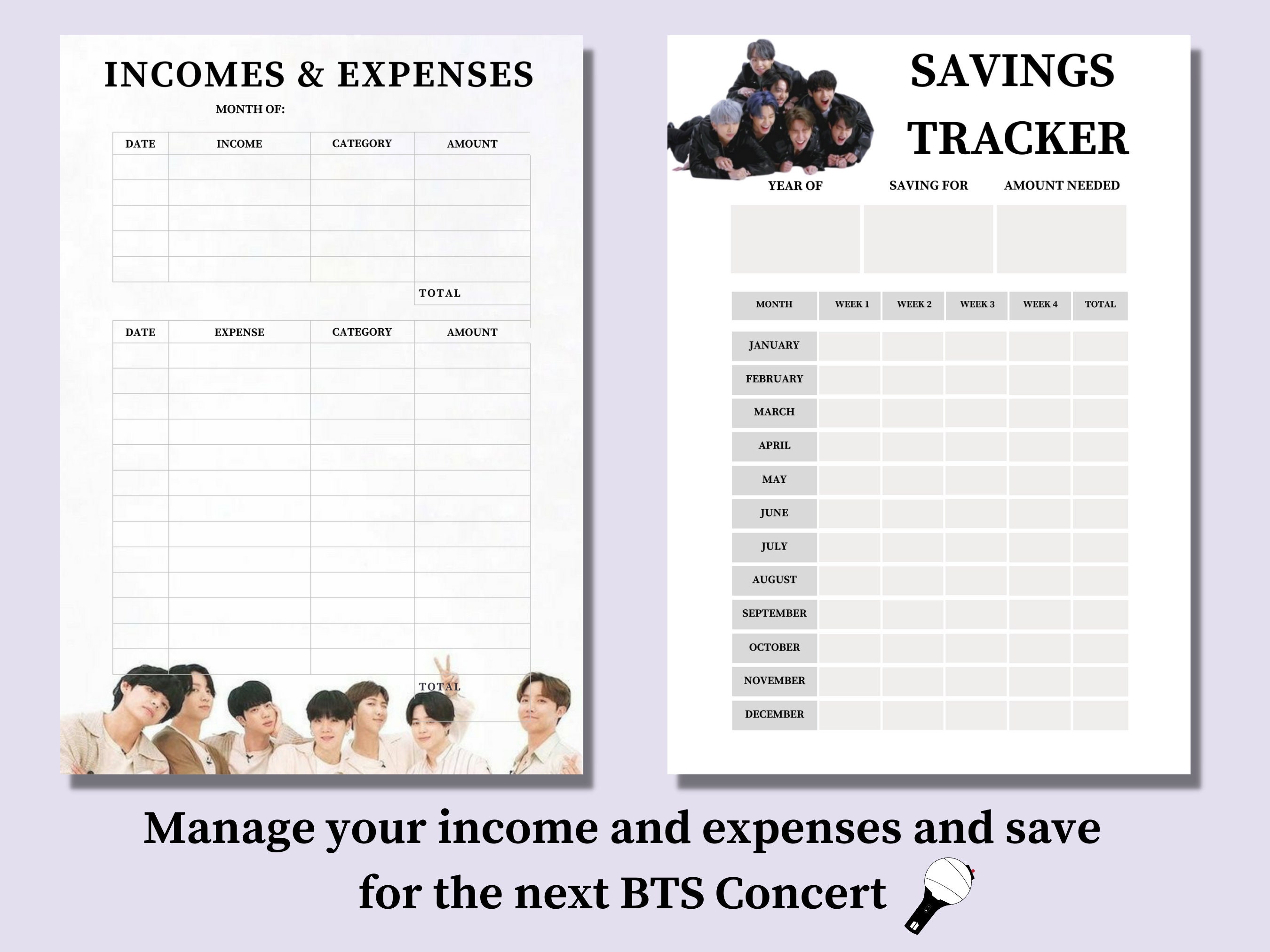 BTS Planner BTS Planner Bundle BTS Stationary Digital - Etsy