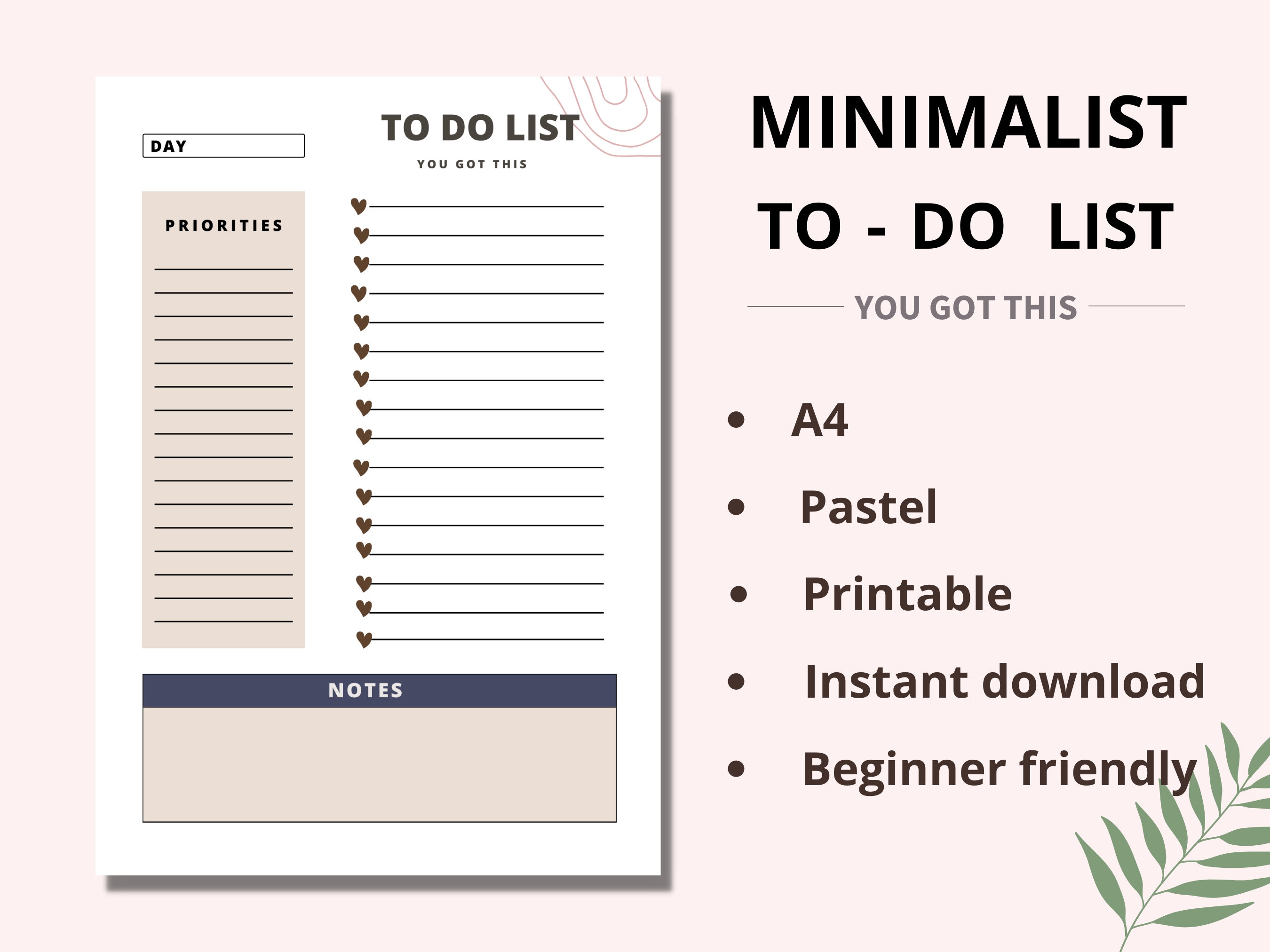 To-do List Daily List Printable Instant Download Minimal - Etsy