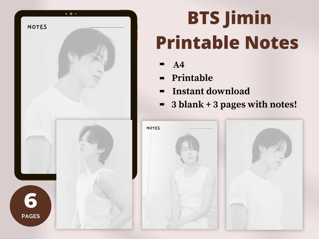BTS Jimin Daily Notes Planner | BTS Stationary | Planner Bundle | A4 ...