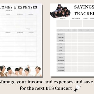 BTS Planner BTS Planner Bundle BTS Stationary Digital Planner 182 Pages ...
