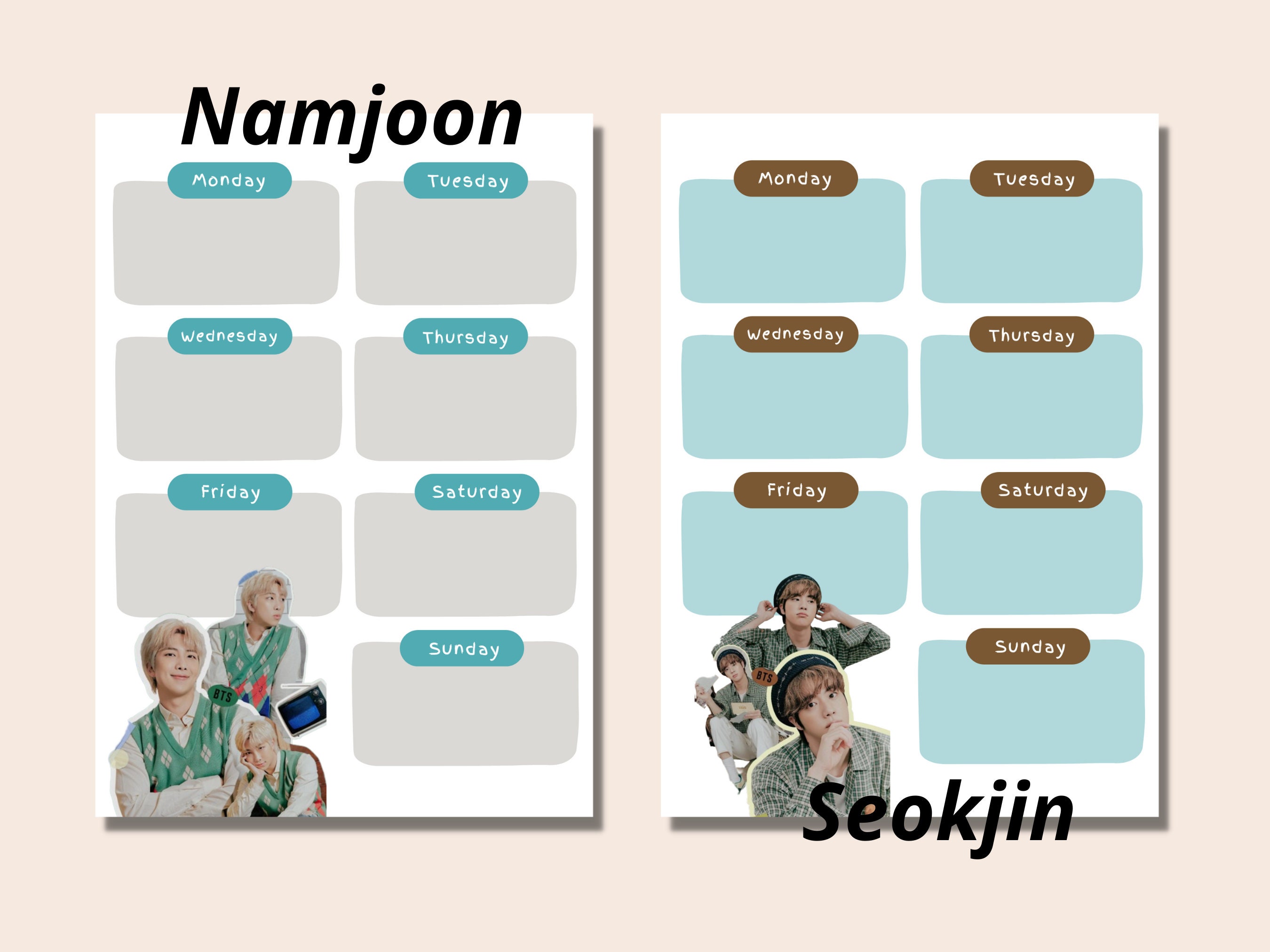 BTS Planner BTS Weekly Planner Study Planner BTS - Etsy