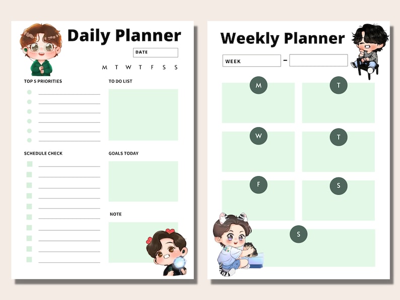 BTS Taehyung Daily, Weekly Monthly Planner | BTS Stationary | Planner ...