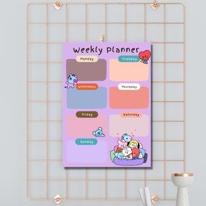 BT21 Weekly Planner | BTS Printable Planner | A4 | Printable | Instant ...