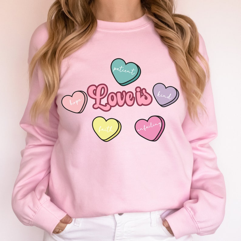 Love is Kind Valentine Sweatshirt, Retro Heart Sweatshirt, Valentines Day Gift, Valentines Day ...