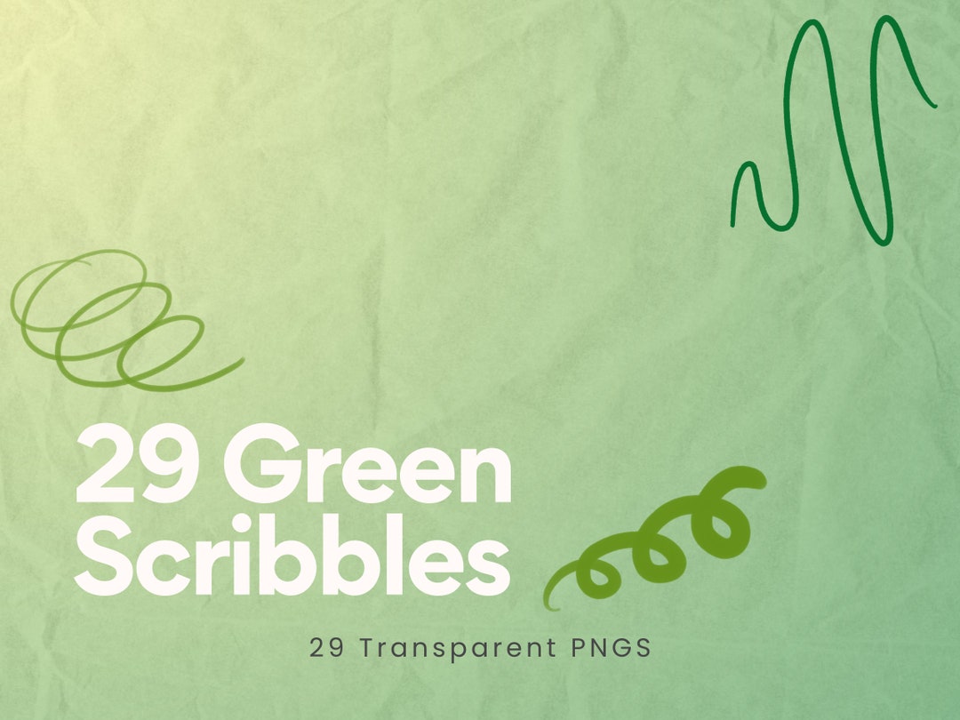 Digital 29 Green Scribbles PNG for Goodnotes Canva Etc. - Etsy