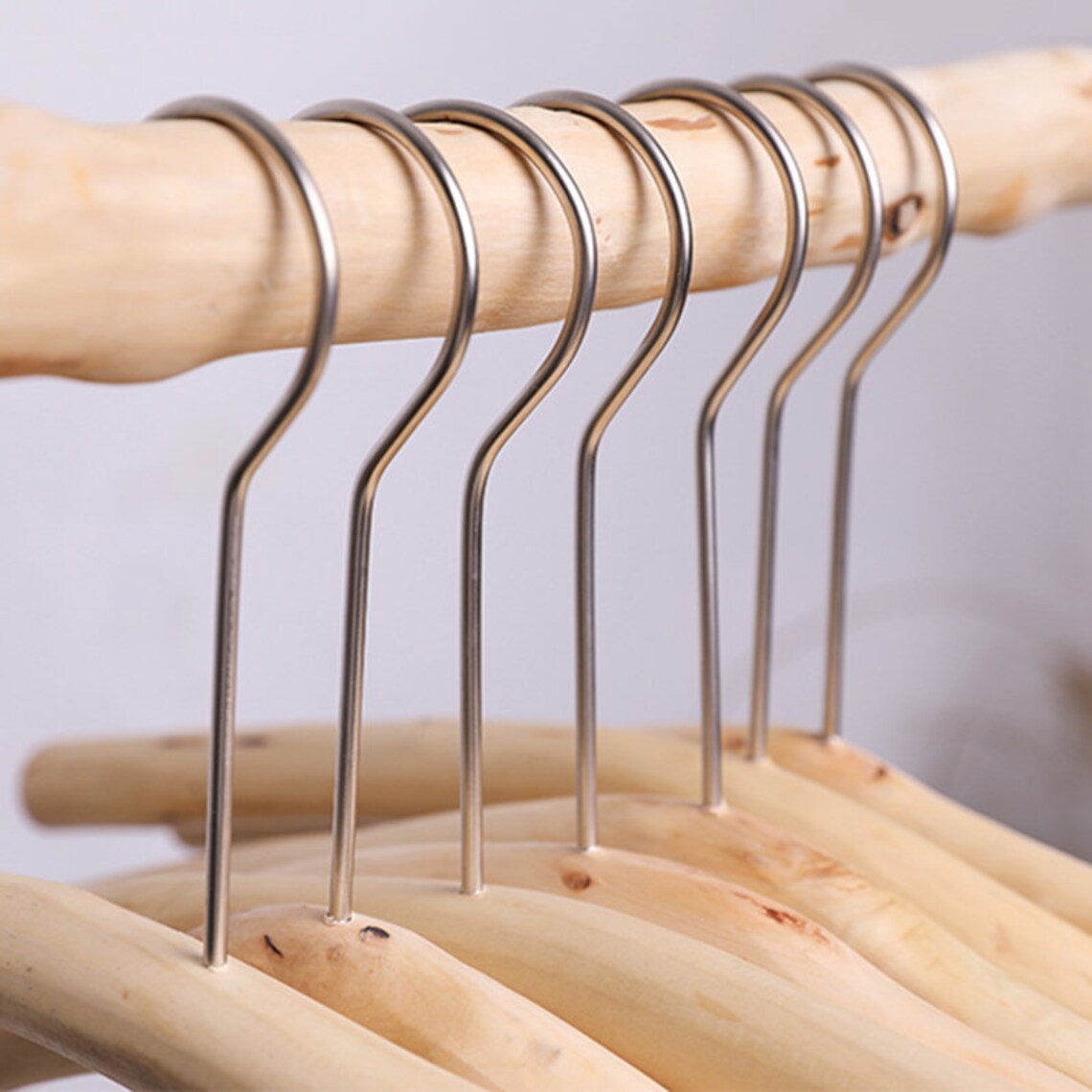 Minimalist Natural Wood Clothes Hangers: Rustic Home Decor - Etsy