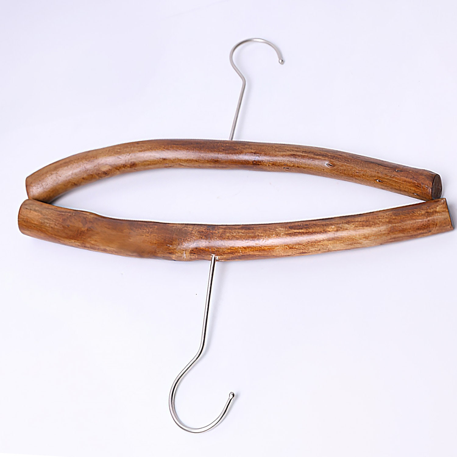 Natural Solid Wood Hangers,farmhouse Brown Branch Clothes Hangers With ...