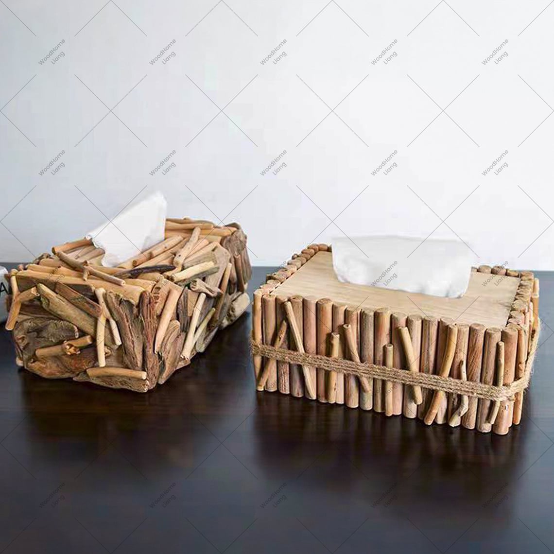 Eco-friendly Natural Wood Tissue Box, Handcrafted Wooden Tissue Holder ...