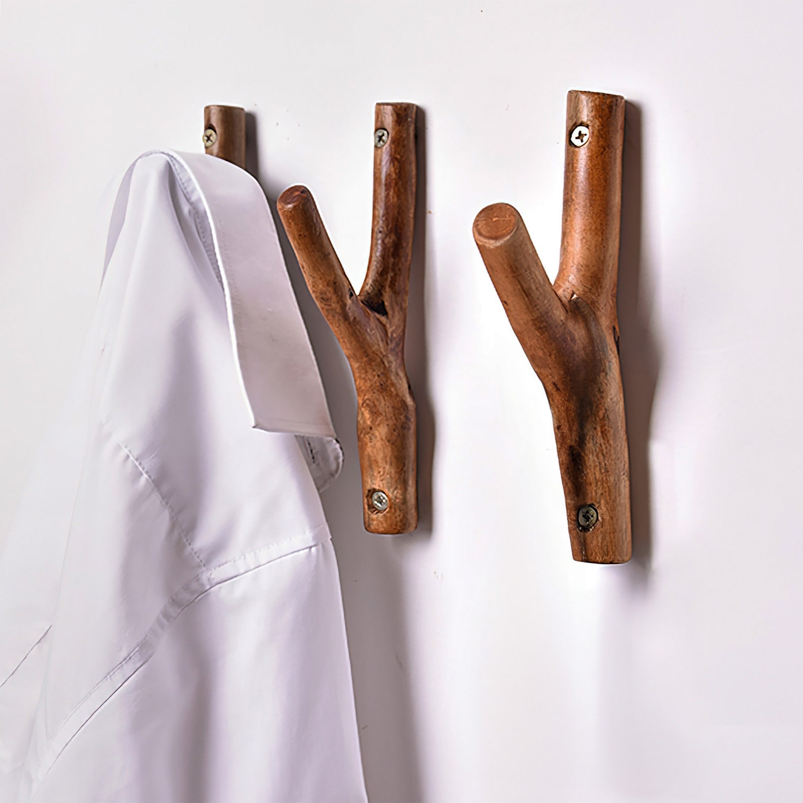 Natural Wood Tree Branch Wall Hook Original Ecological Solid Wood Hooks ...