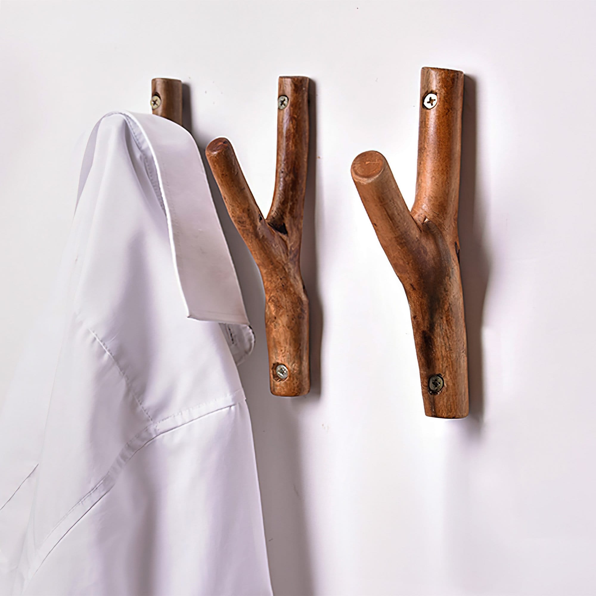 Natural Wood Tree Branch Wall Hook Original Ecological Solid Wood Hooks ...