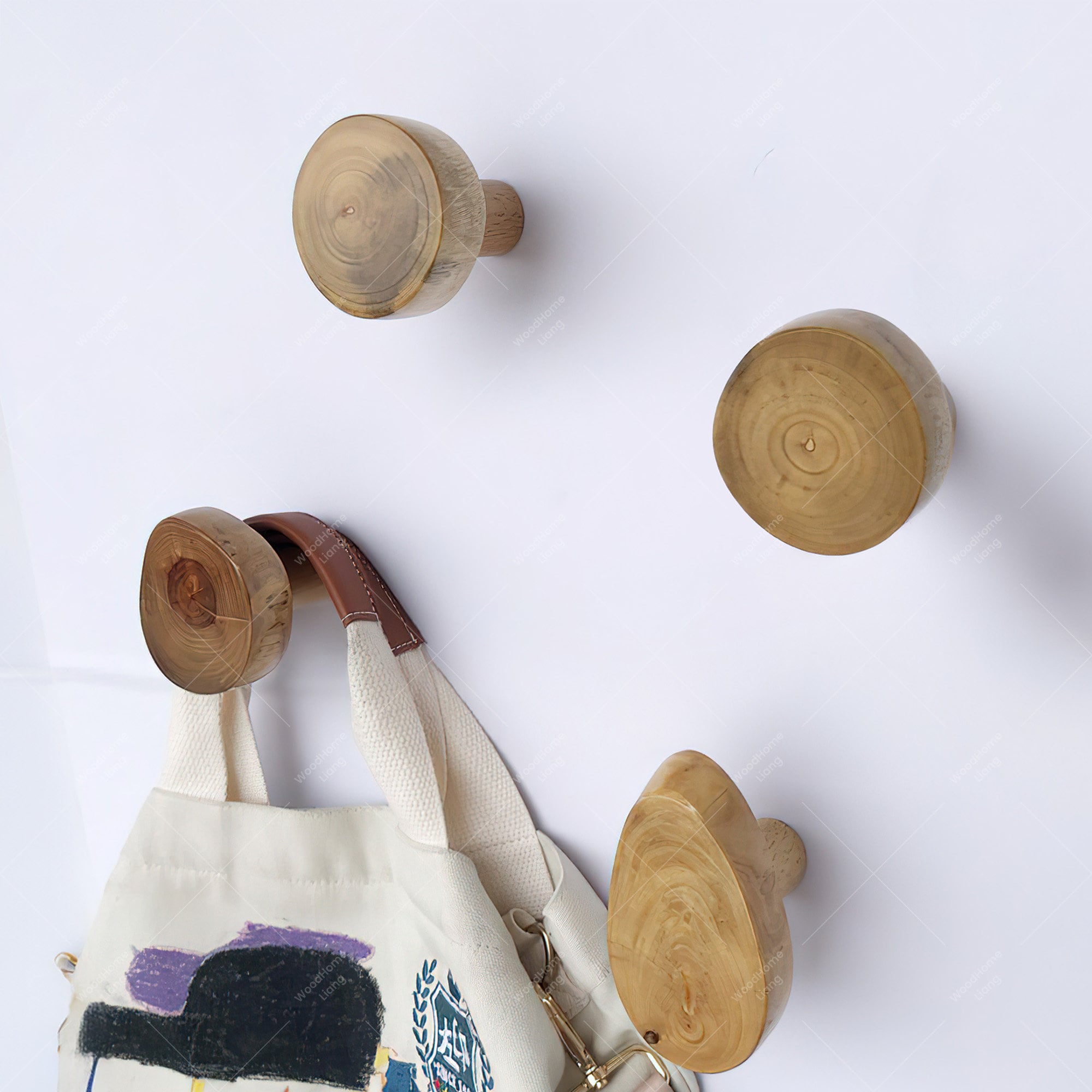 Handcrafted Natural Wooden Hooks, Versatile Wall Hooks for Home Decor ...