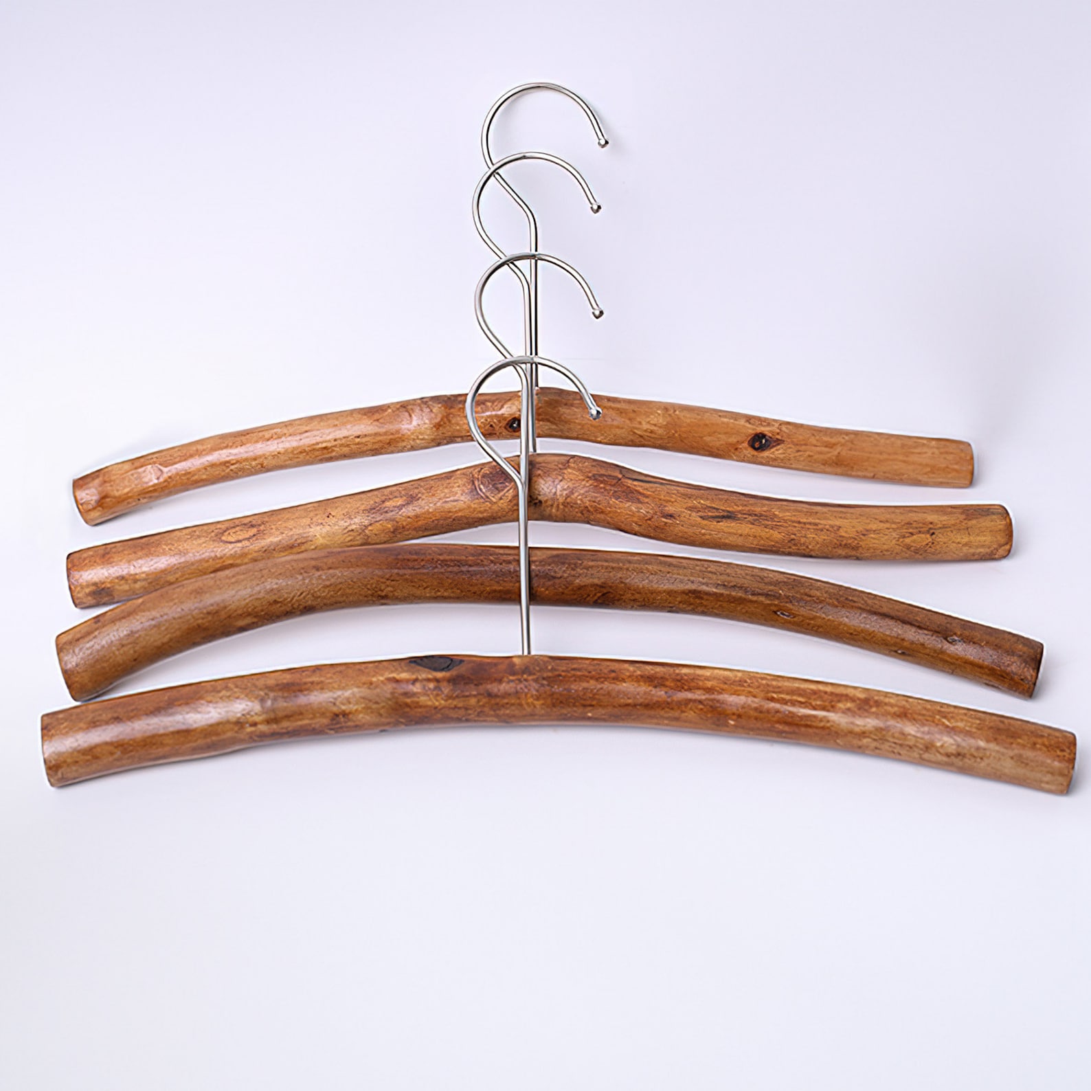 Natural Solid Wood Hangers,farmhouse Brown Branch Clothes Hangers With ...