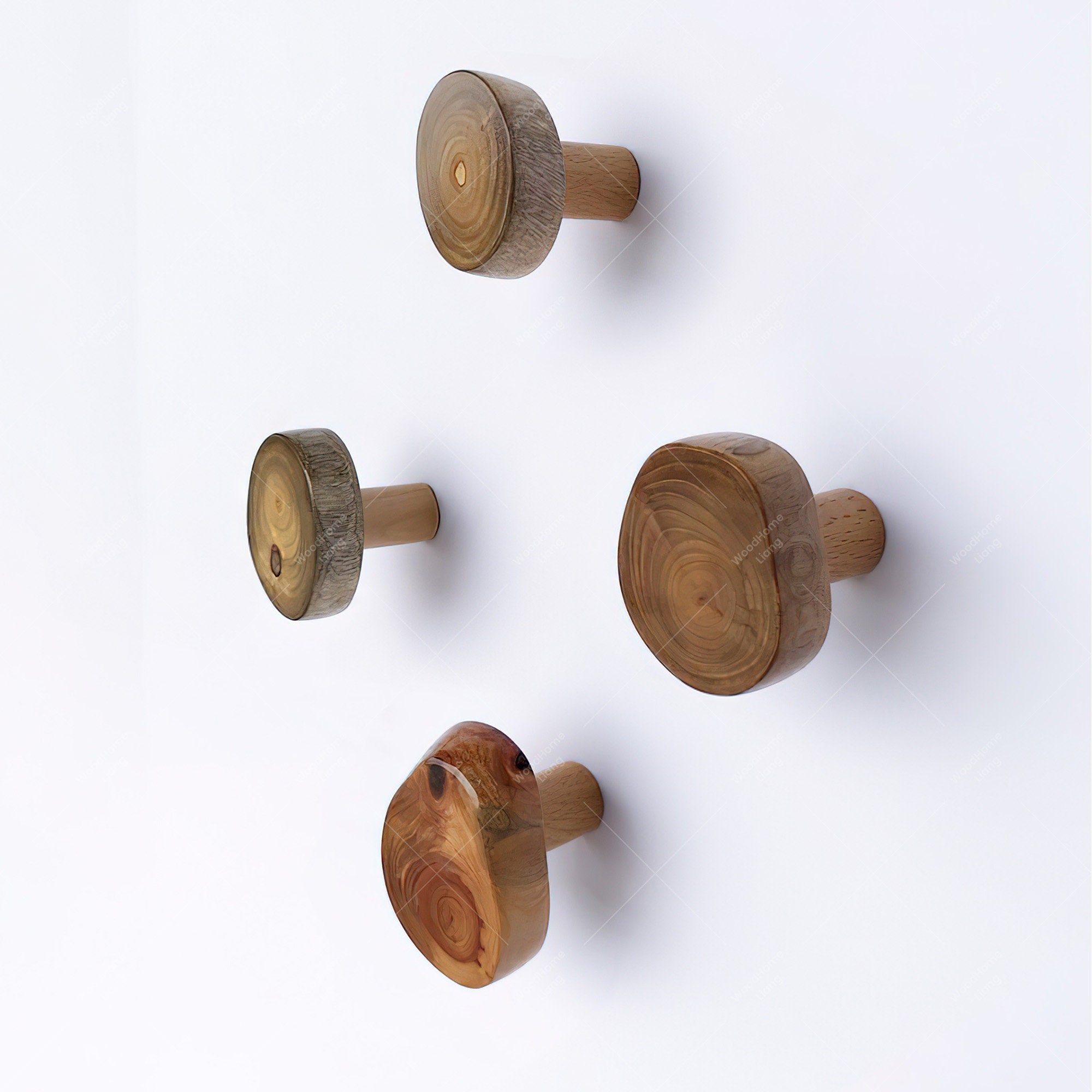 Handcrafted Natural Wooden Hooks, Versatile Wall Hooks for Home Decor ...