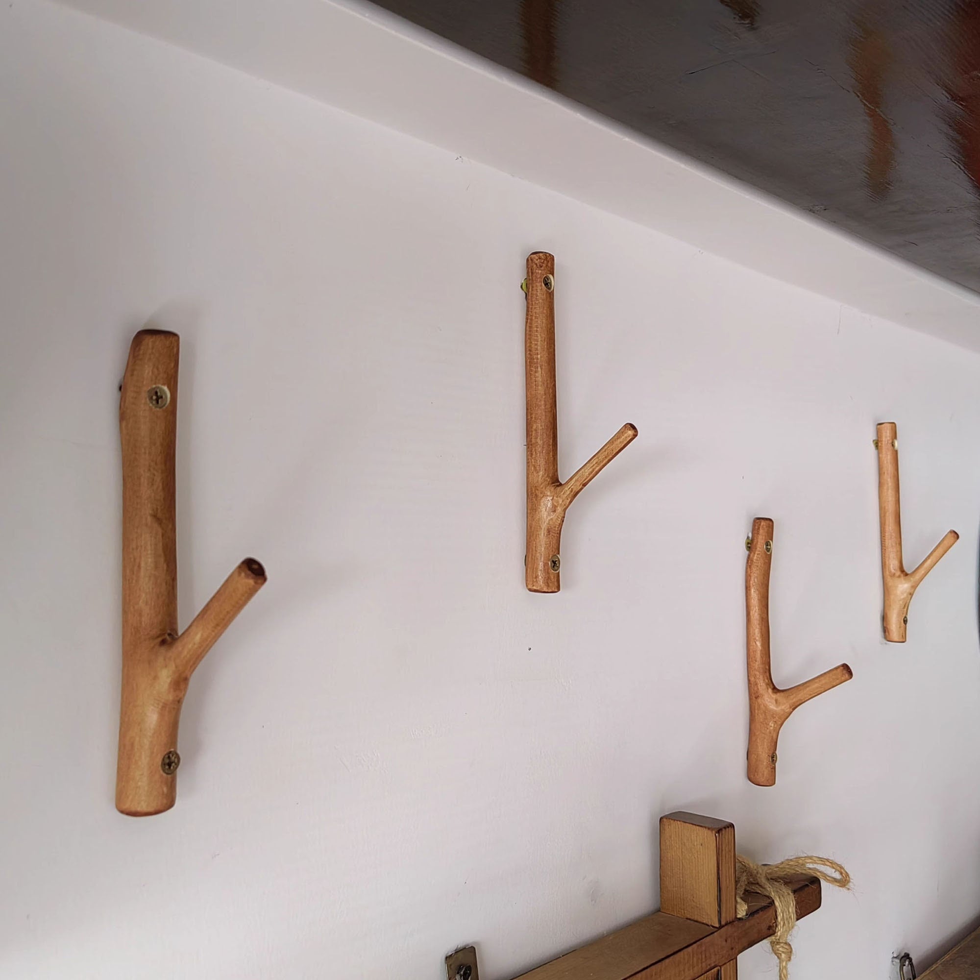 Natural Wood Tree Branch Wall Hook Original Ecological Solid Wood Hooks ...