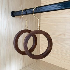 Wooden Scarf Ring Hanger,walnut Wood Non-slip Tie Hanging Hooks,closet ...