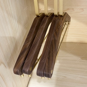 Walnut Wood Suit Hangers: Heavy Duty With Brass Bar - Etsy