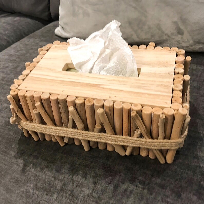 Eco-friendly Natural Wood Tissue Box, Handcrafted Wooden Tissue Holder ...
