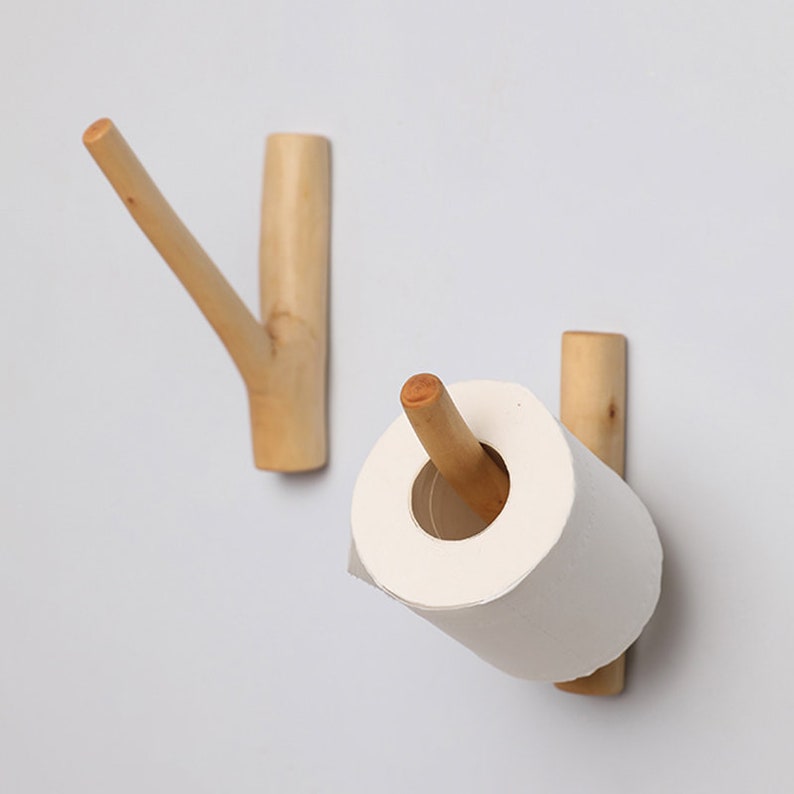 Wood Branch Paper Roll Hanger Toilet Paper Holder Kitchen - Etsy