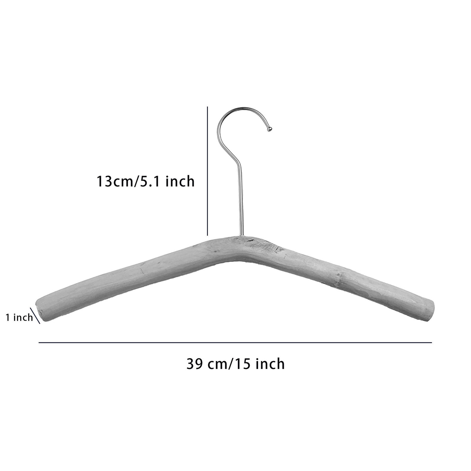 Natural Solid Wood Hangers,farmhouse Brown Branch Clothes Hangers With ...