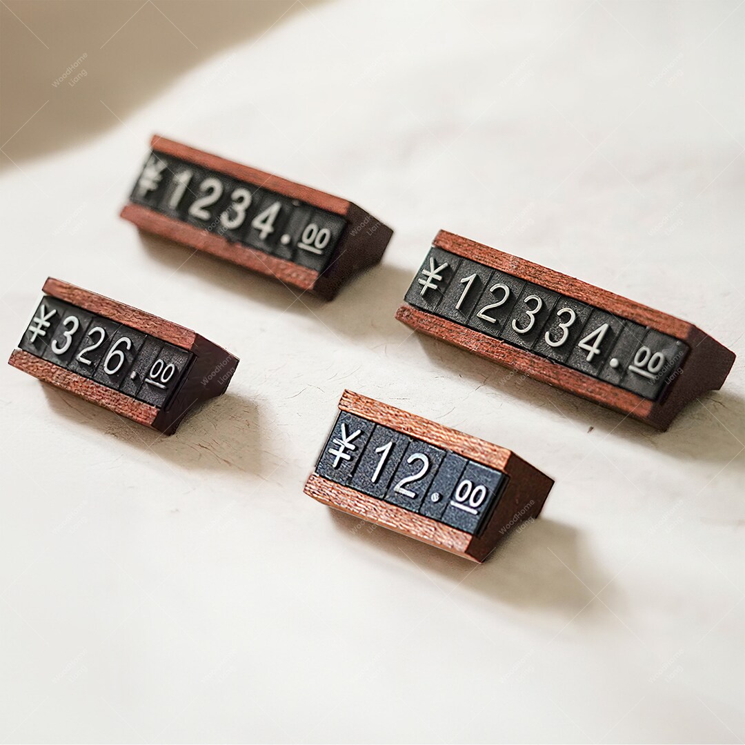 Sapele Wood Price Tags: Boutique Retail Display With ABS Number Sliders ...