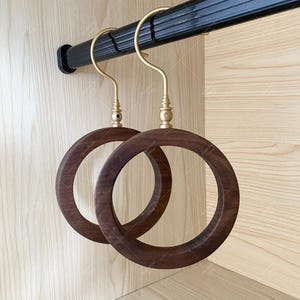 Wooden Scarf Ring Hanger,walnut Wood Non-slip Tie Hanging Hooks,closet ...