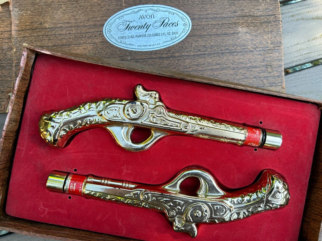 Vintage Dueling Pistols Gold Glass Avon Collectible Perfume Bottles - Etsy
