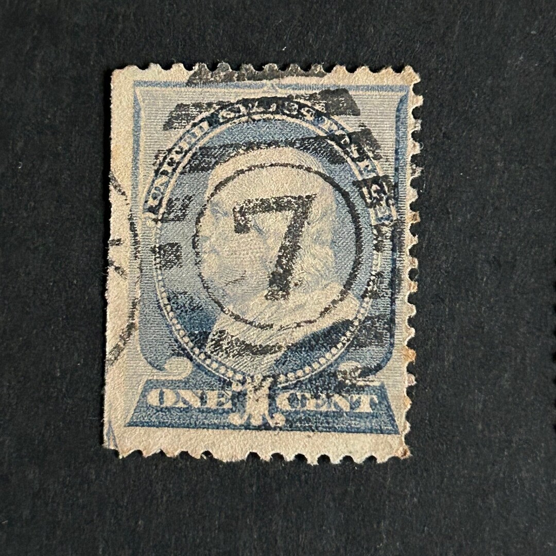 Benjamin Franklin SCOTT#212 Fancy Numeric Cancle LUCKY Number 7 - Etsy