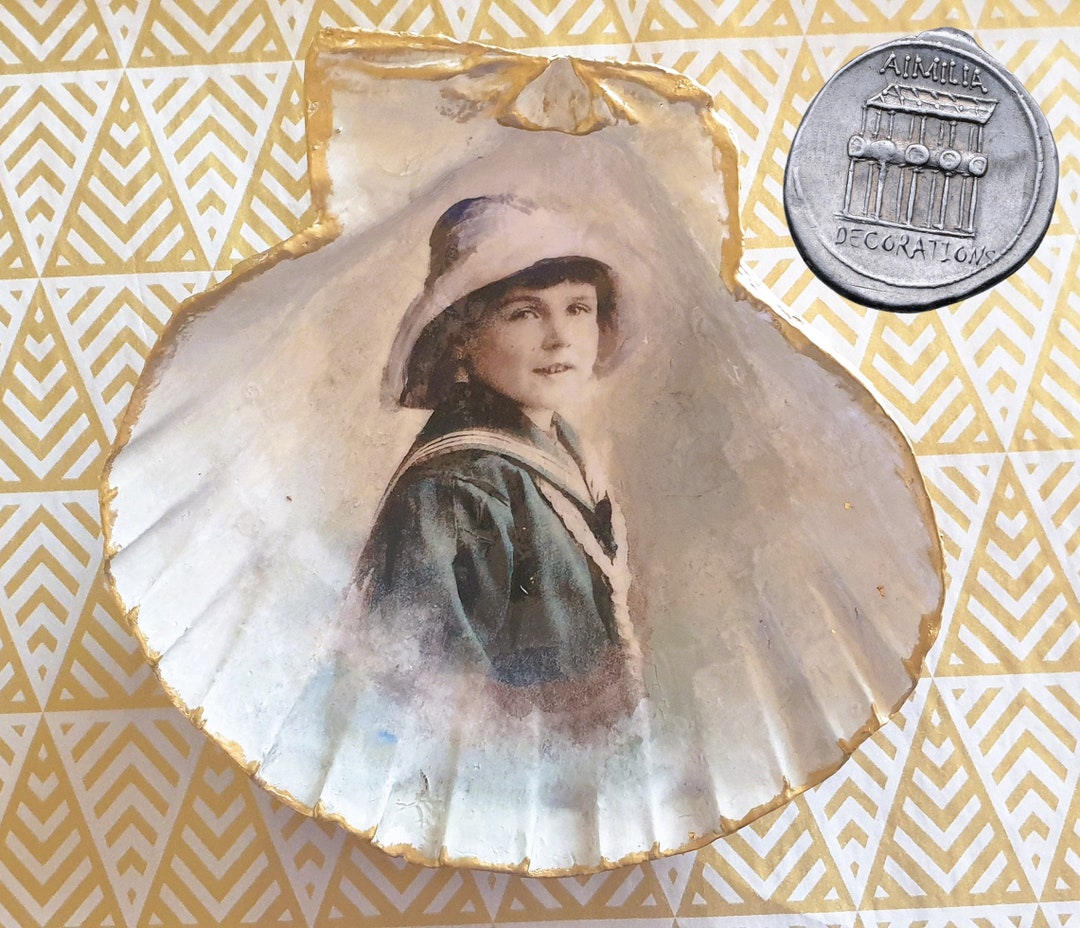 Natural Scallop Shell, Trinket Dish, Decorated Shell, Coastal Decor ...