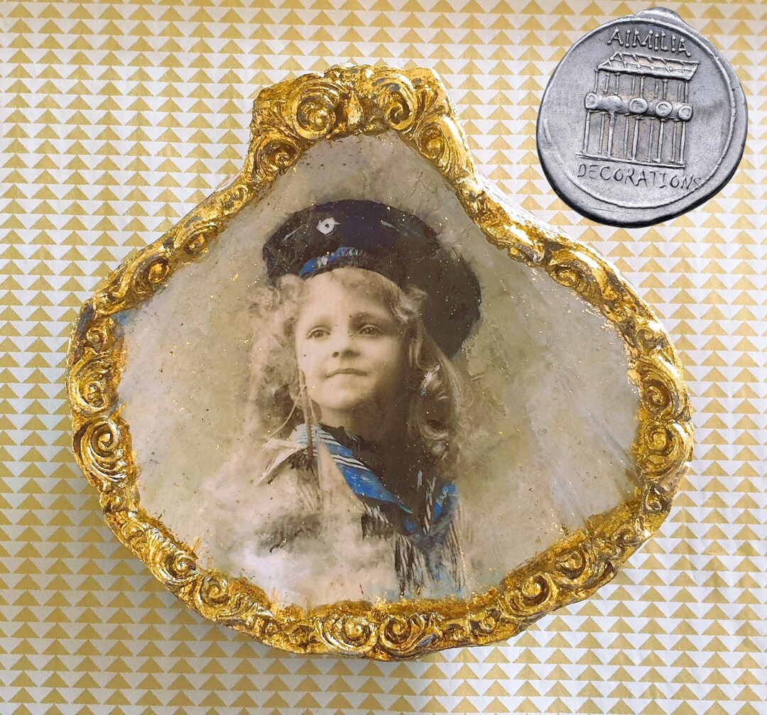 Natural Scallop Shell, Trinket Dish, Decorated Shell, Coastal Decor ...