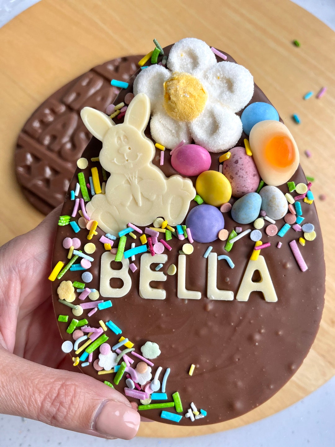 Easter Slab-easter Gift-bunny Rabbit-easter Chocolate-personalised ...