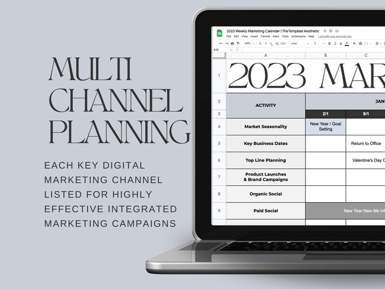 2023 Marketing Calendar, Campaign Planning Tool, Weekly Multi Channel ...